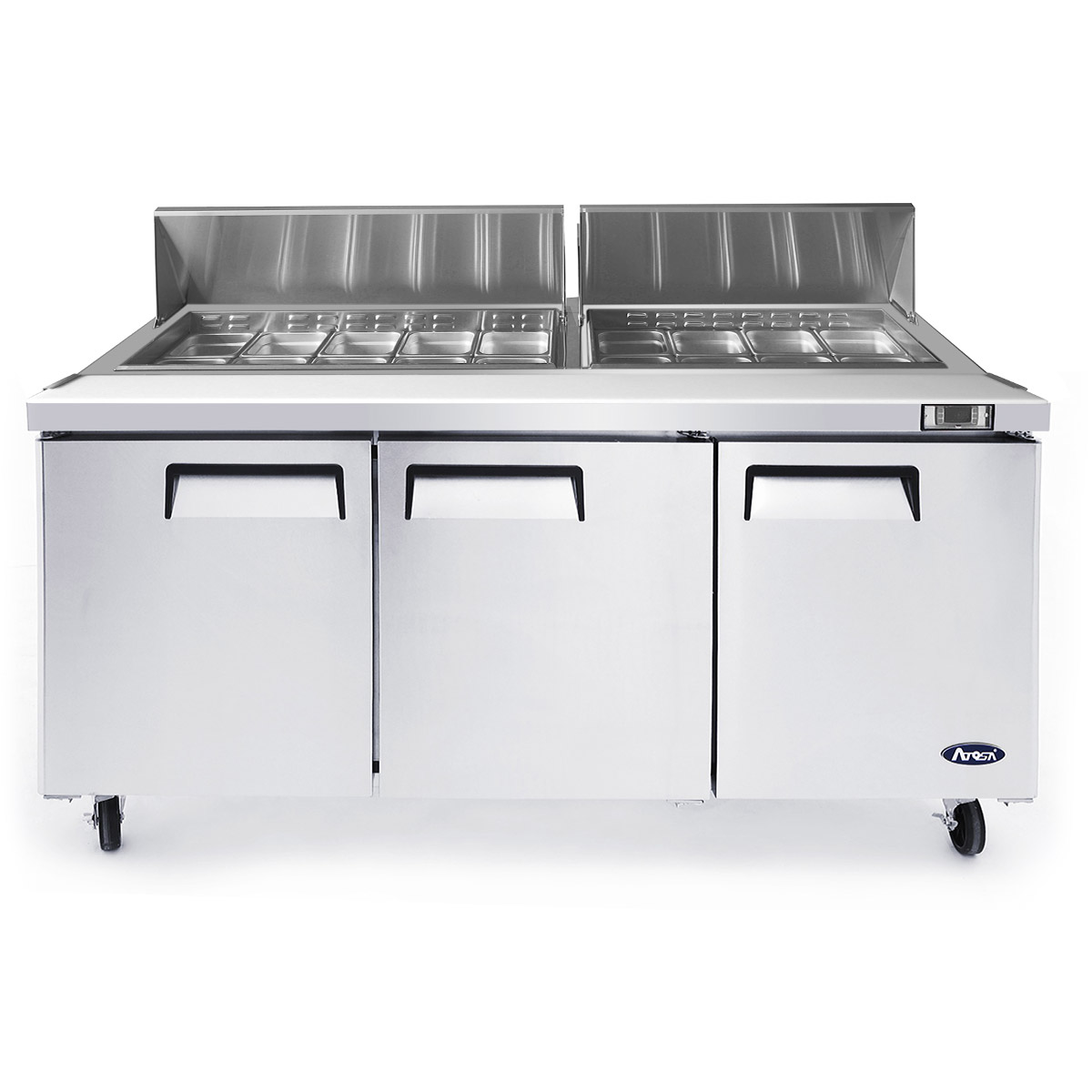 Atosa MSF8304GR Heavy Duty 3 Door Prep Fridge 930 Litres with 18 x 1/6 ...